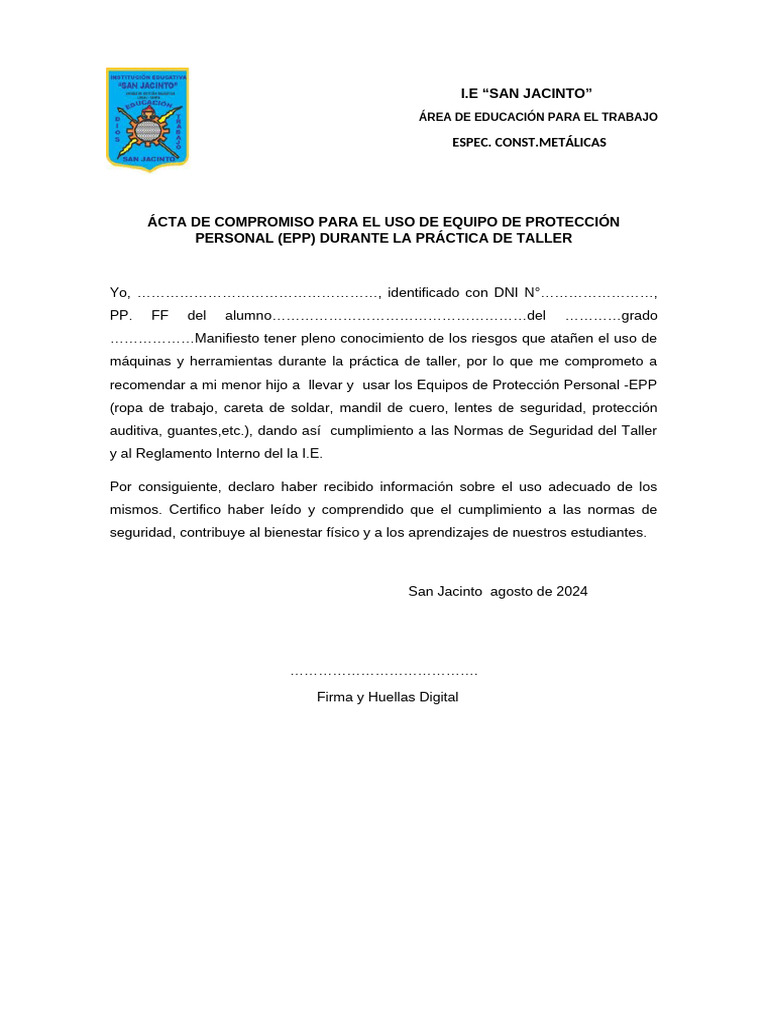 Compromiso Uso de Epp | PDF