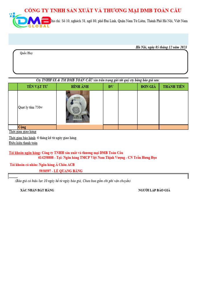 231205-Báo Giá DMB | PDF