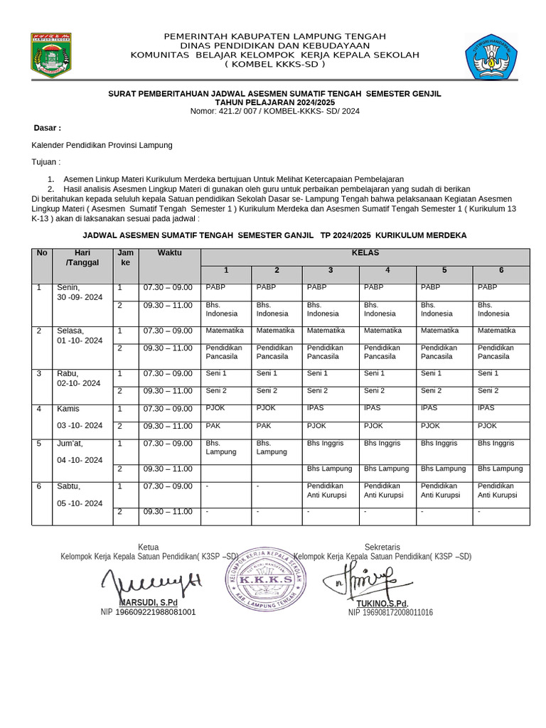 Jadwal PTS Ganjil | PDF