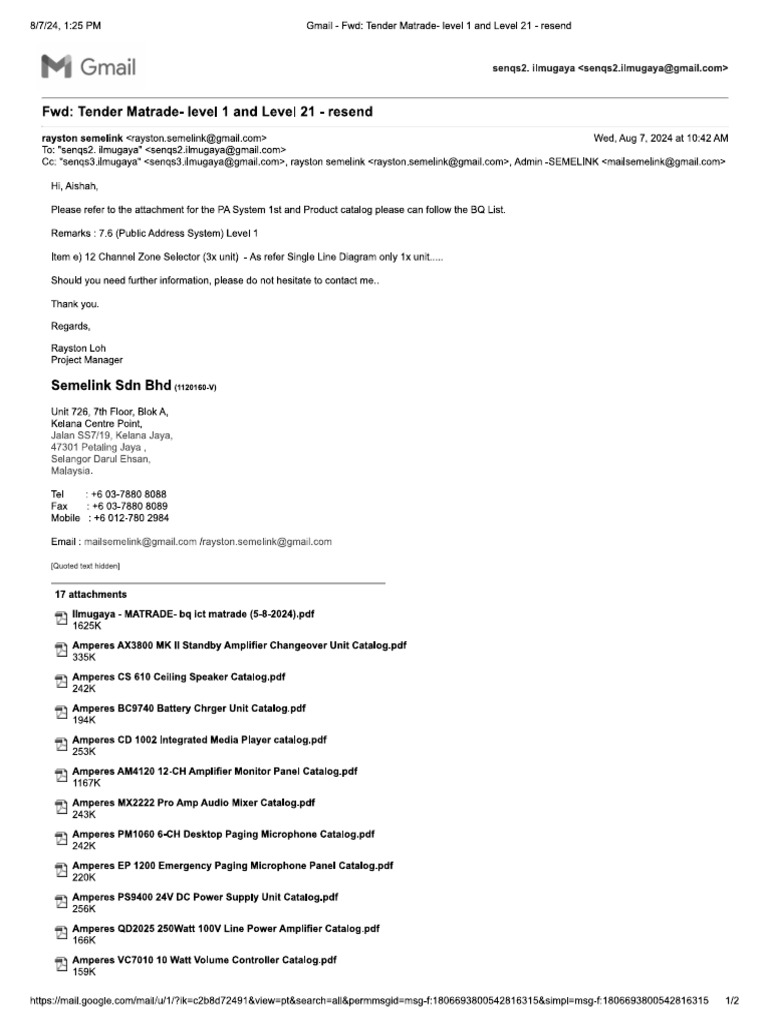 Email Note Frm Rayston | PDF