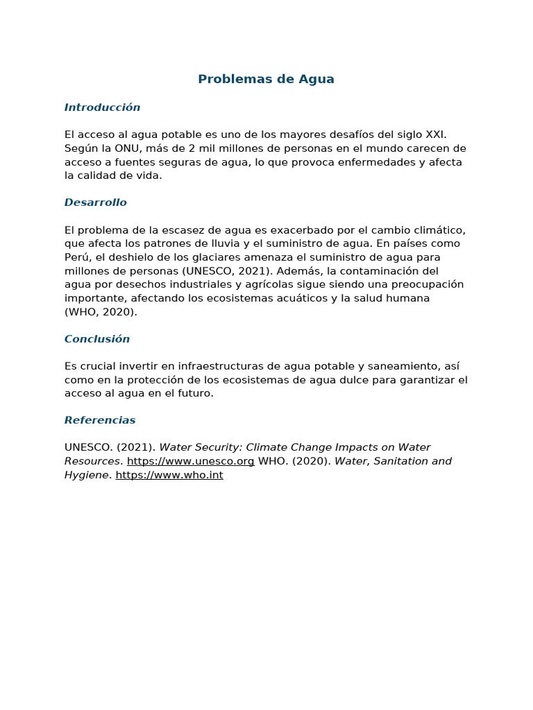 Problemas de Agua | PDF