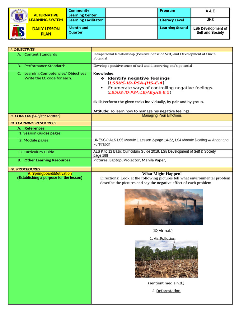 LS5 DLP-JHS (Negative Feelings) | PDF