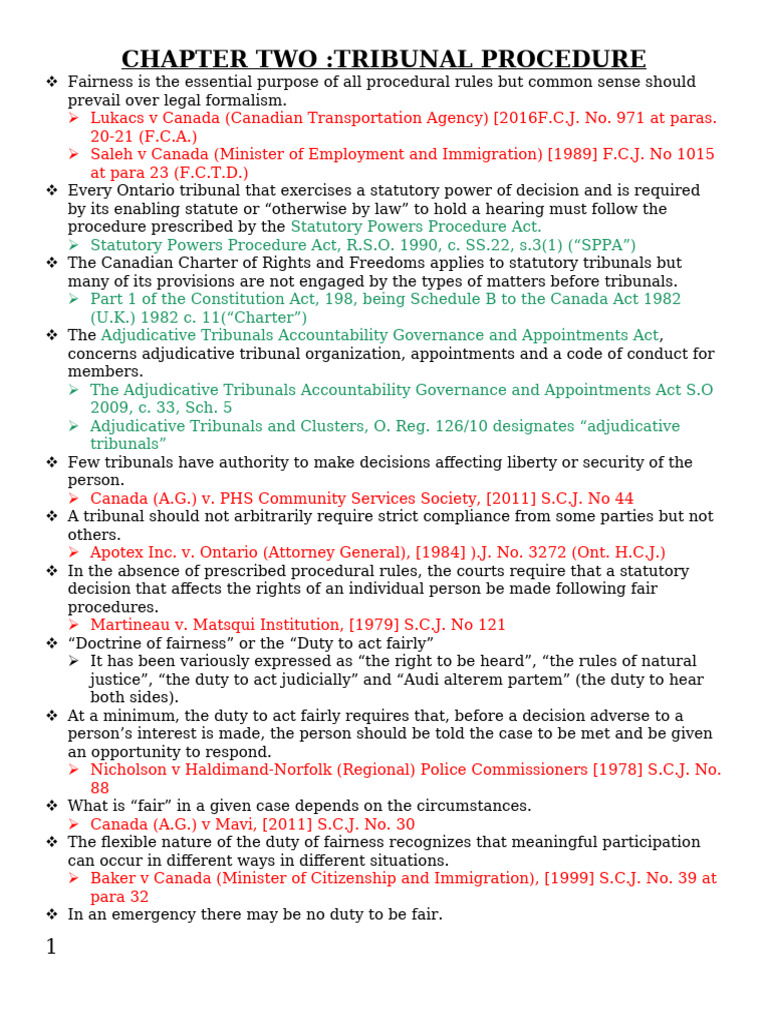 Chapter Two Tribunal Procedure | PDF
