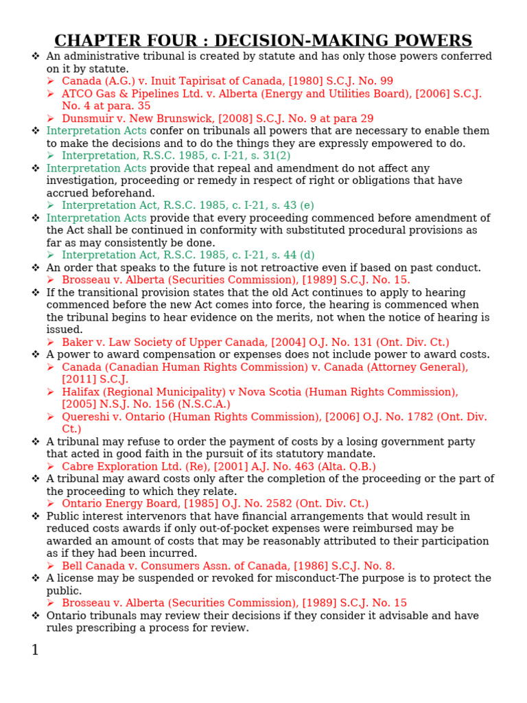 CHAPTER FOUR DECISION MAKING POWERS | PDF