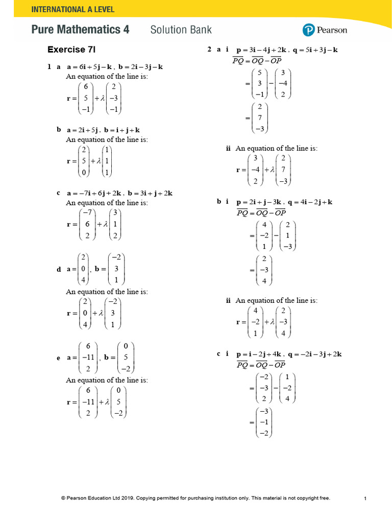 Ial Maths Pure 4 Ex7i | PDF