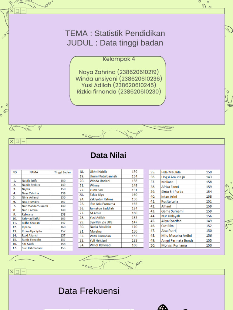 Data Tinggi Badan | PDF