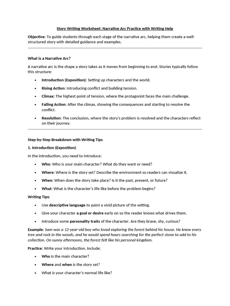 Story Writing Worksheet | PDF