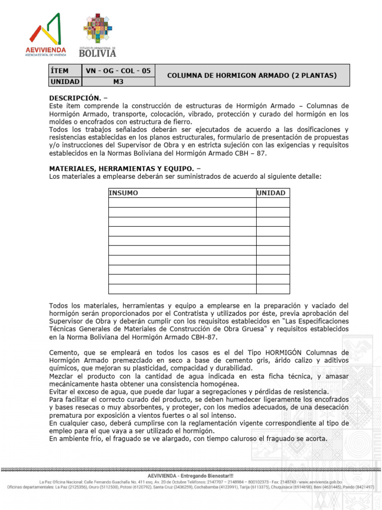 6.-Columna de Hormigon Armado (2 Plantas) | PDF