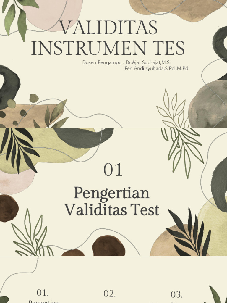 Kelompok 7 Validitas Instrumen Test | PDF