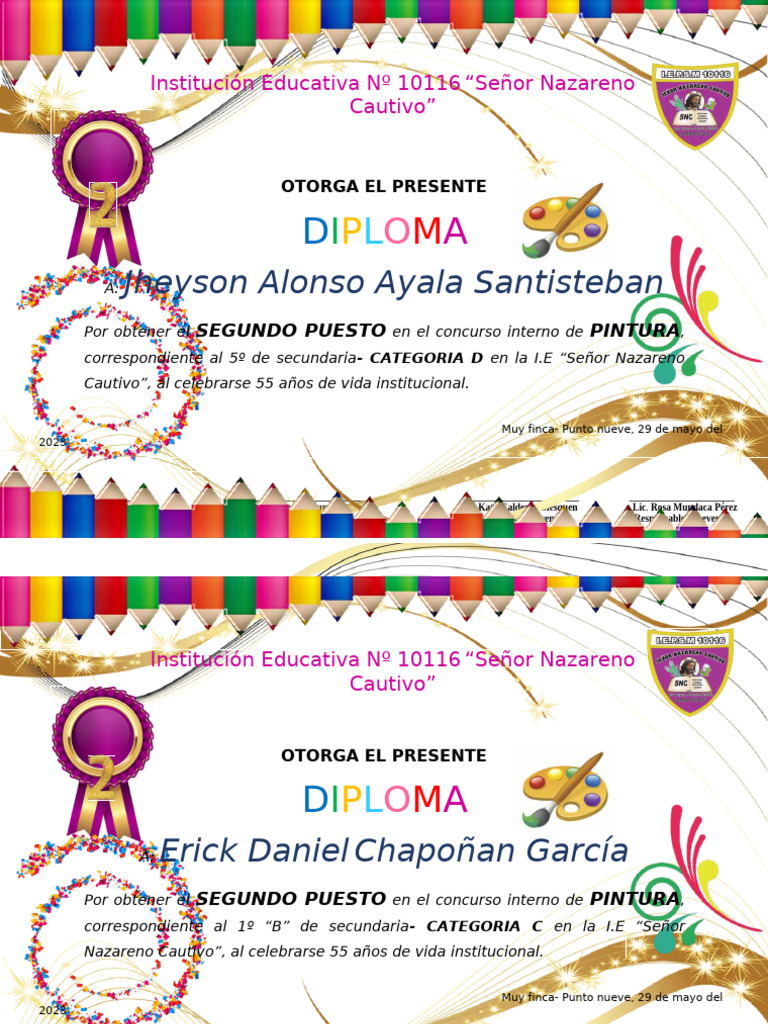 Diploma - Imprimir 4 2do Puesto | PDF