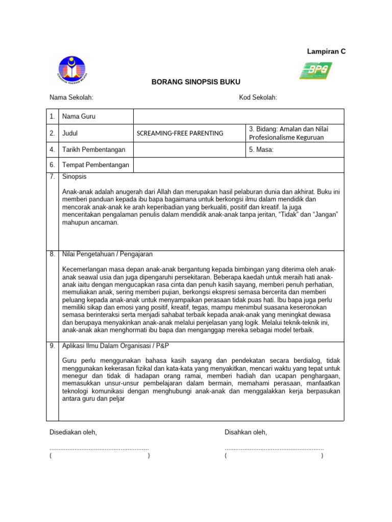 Sinopsis Screaming-free parenting | PDF