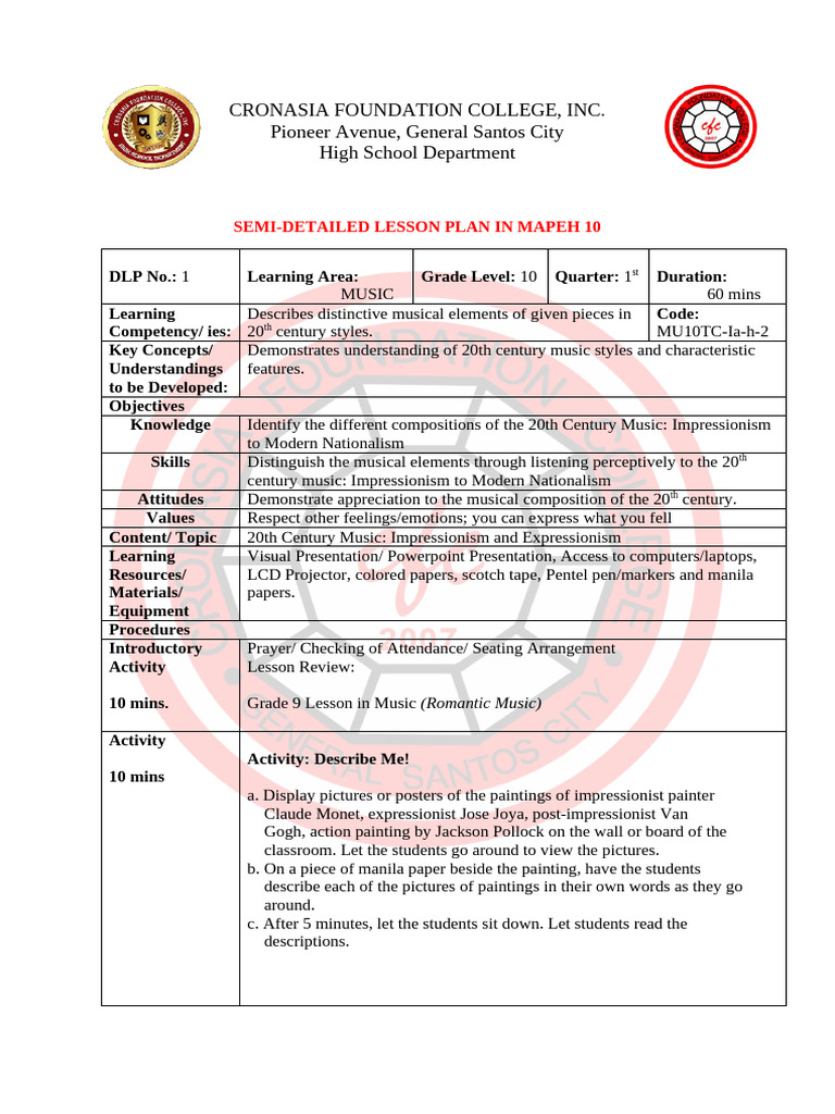 MAPEH 10 LESSON #1 MUSIC | PDF