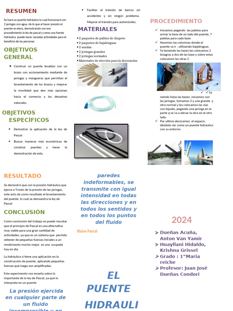 478676299 Puente Hidraulico Triptico Docx | PDF