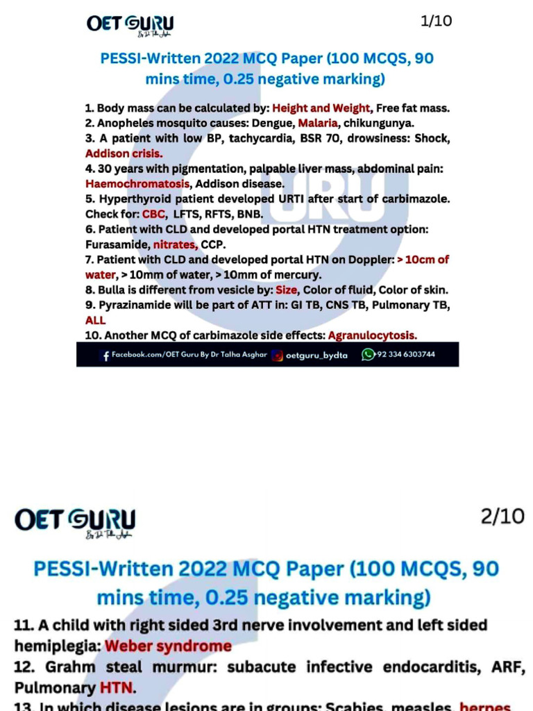 Past Paper Pessi 2022 | PDF