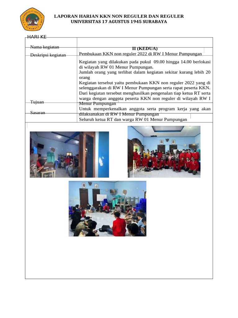 LAPORAN HARIAN 2 Zainul | PDF