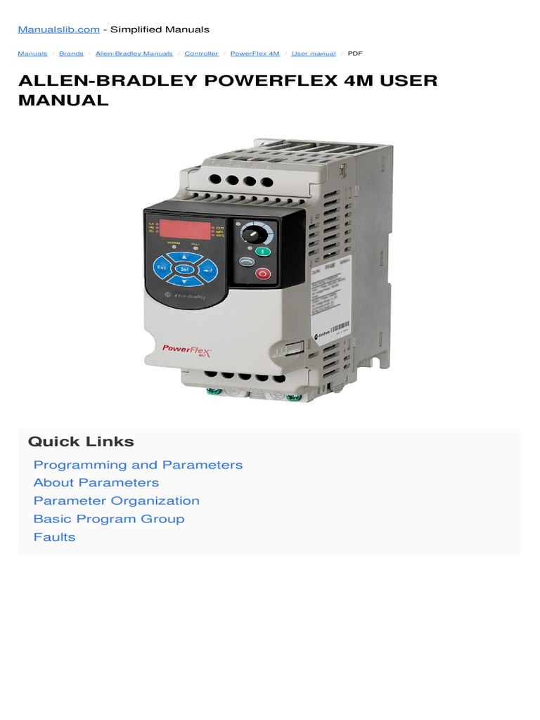 Allen-Bradley Powerflex 4M User Manual: Quick Links | PDF
