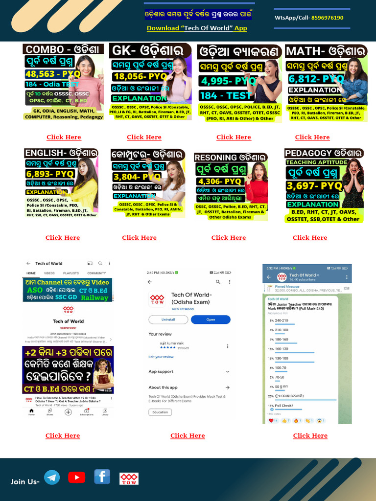 OSSC CGL Main GK 2024 Question Paper Set-A | PDF