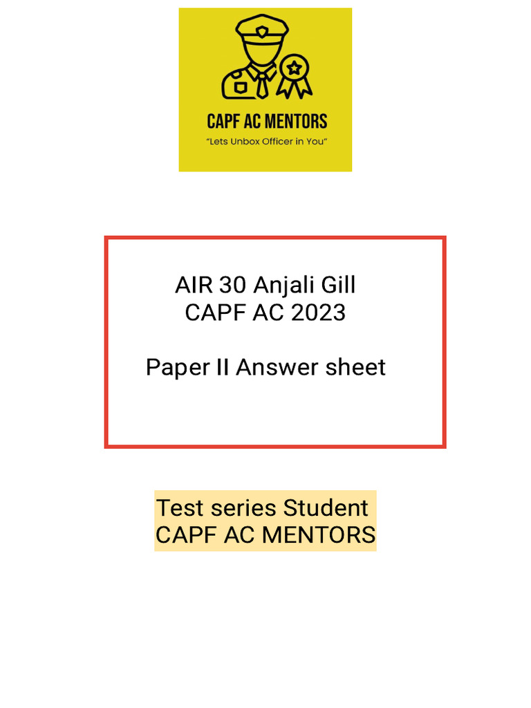 AIR 30 P2 Answer sheet | PDF