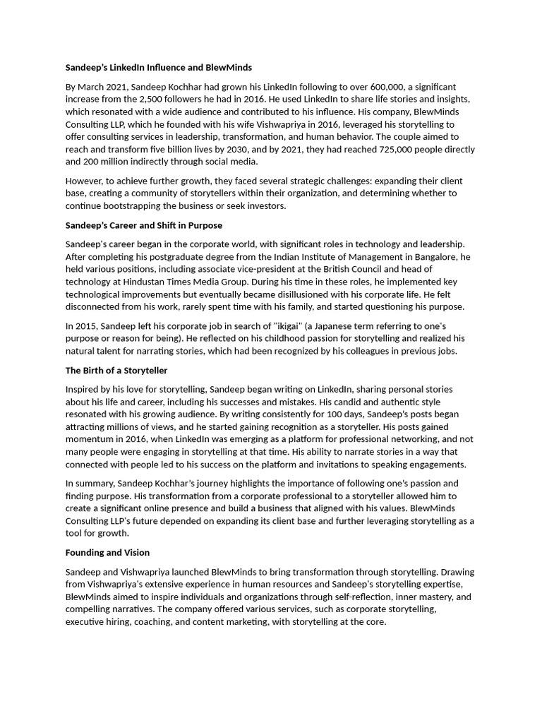 Case Study Summary | PDF