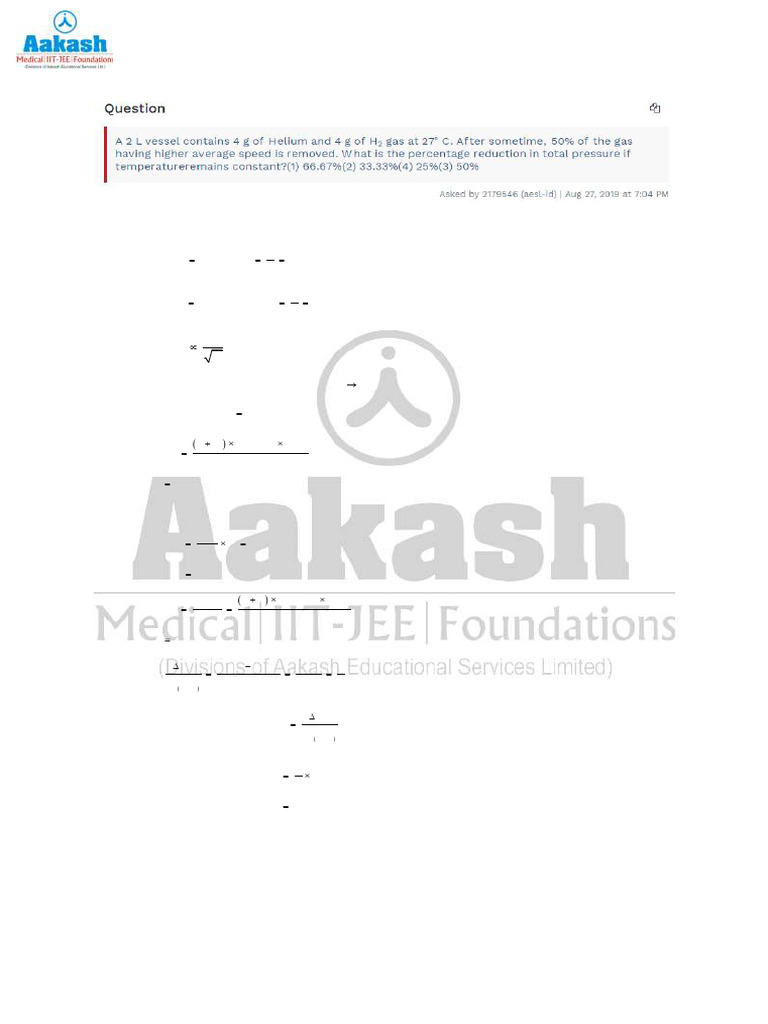 Gas Pressure Reduction Calculation | PDF