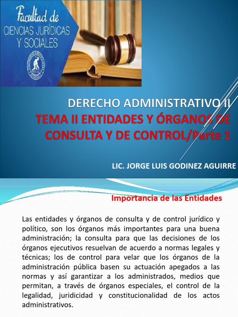 Tema II Entidades y Órganos de Consulta y Control Parte 1 | PDF