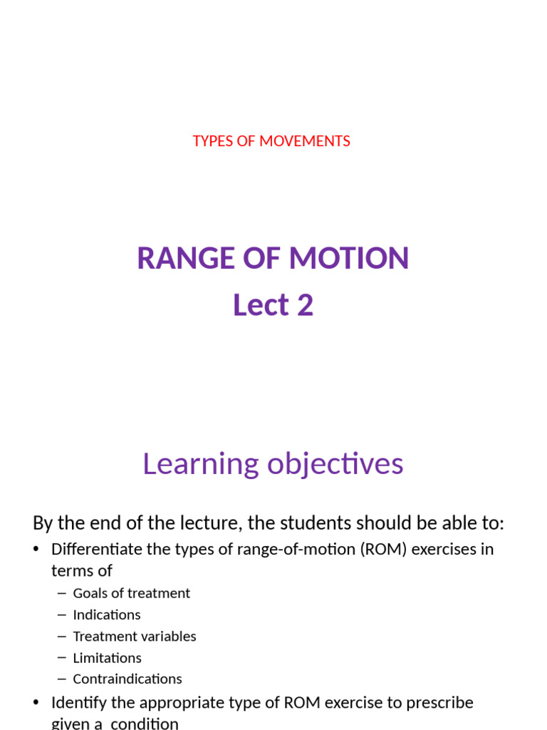 Lesson 2 Active and Resisted Exercises | PDF