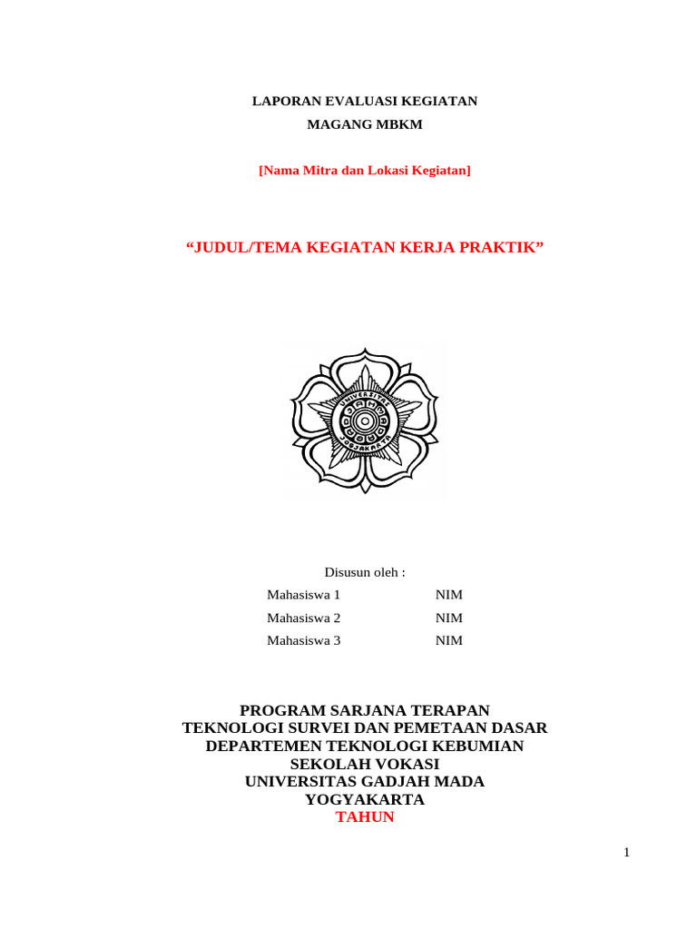 Format Laporan Evaluasi Kegiatan Magang MBKM TSPD Ver1.5 | PDF