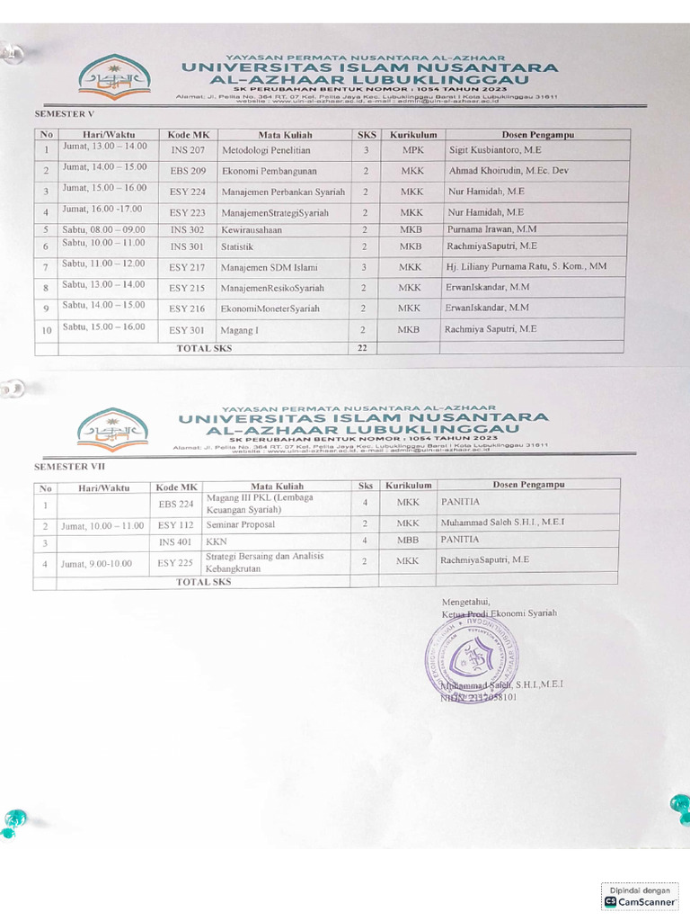 Jadwal Esy | PDF