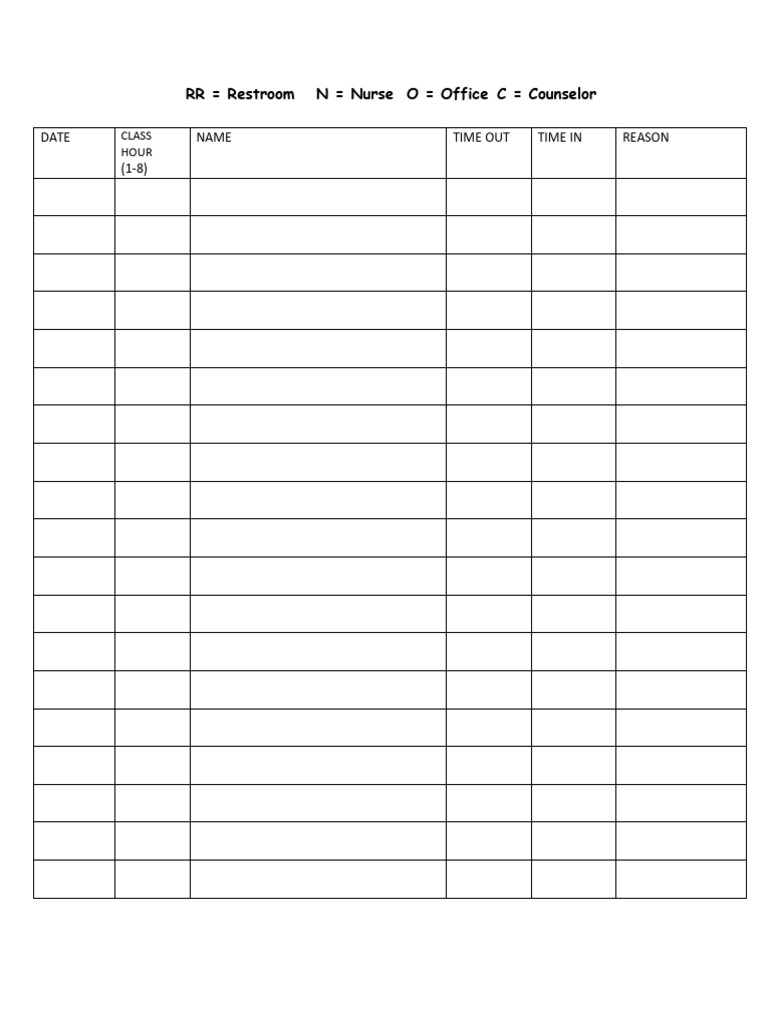 Sign.out.Sheet | PDF