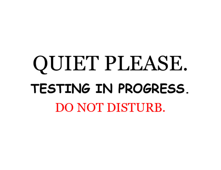Quiet Please | PDF