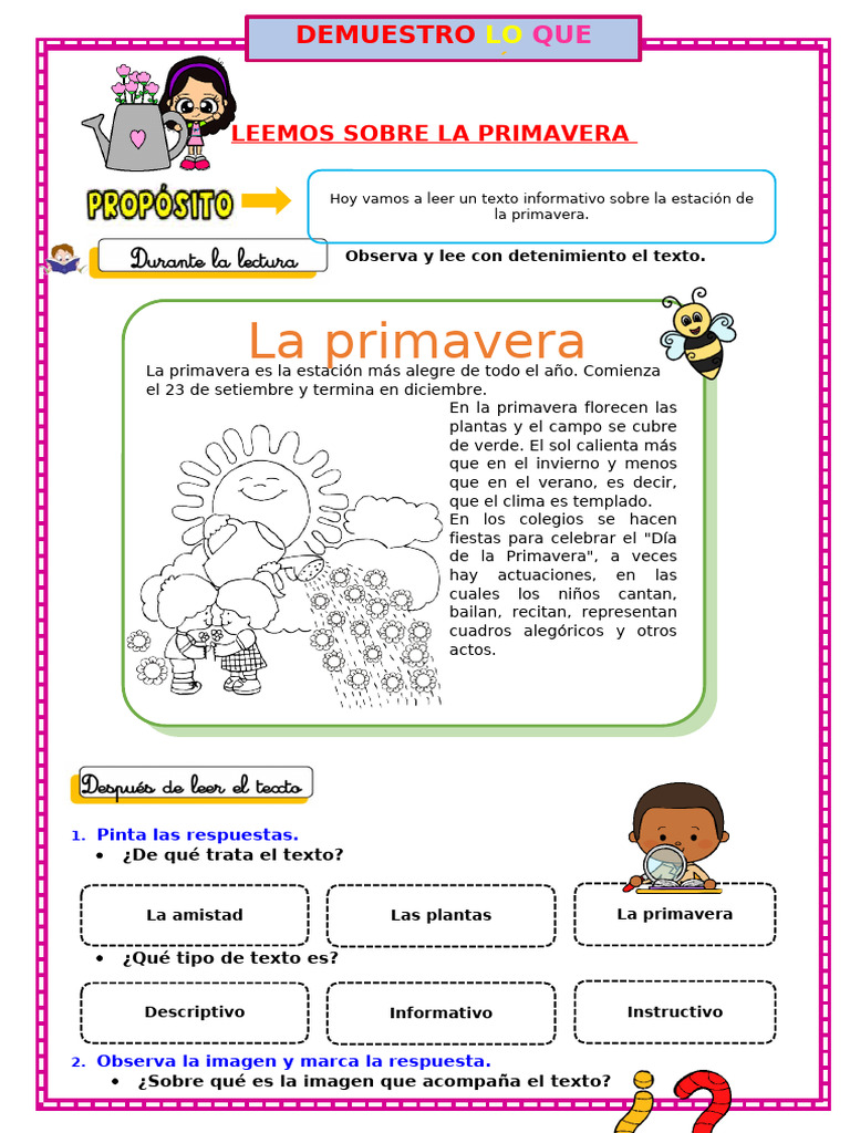 Ficha Com-Leemos Sobre La Primavera | PDF