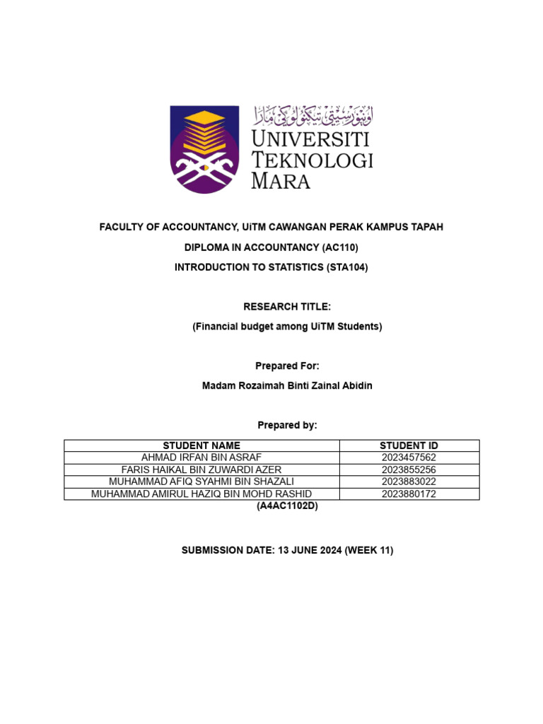Sta104 Written Assignment | PDF