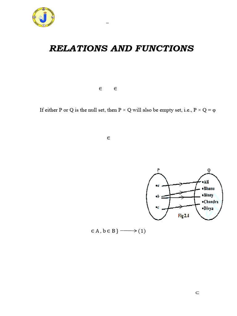 relations and functions class 11(2024) | PDF