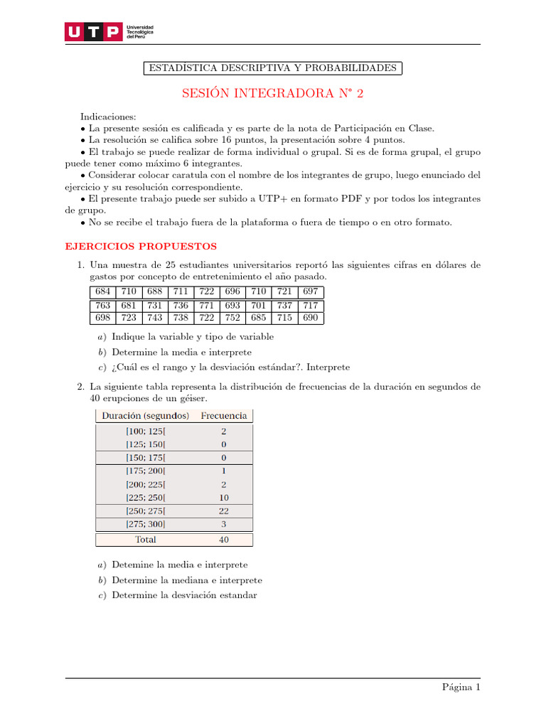 Sesión Integradora 2 EDyP AG24 | PDF