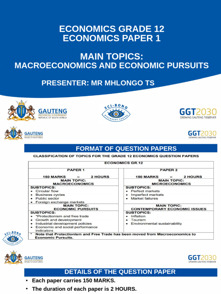 Grade 12 Economics Paper 1 Guide | PDF | Cost Of Living | Business