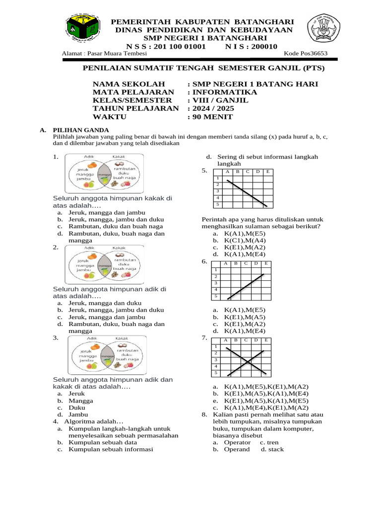 Soal Informatika Kelas 9 | PDF