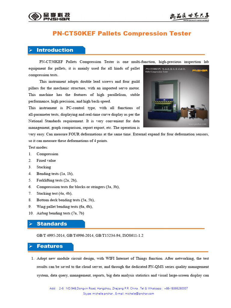 PN-CT50KEF Pallets Compression Tester | PDF