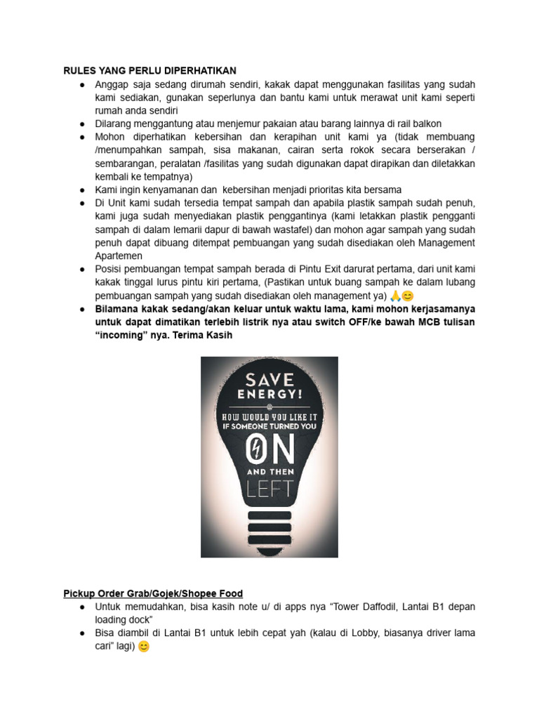 D07 - Rules Dan Fasilitas | PDF