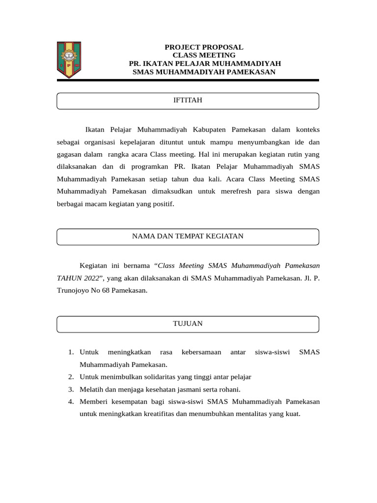 PROPOSAl CLASS MEETING IPM | PDF