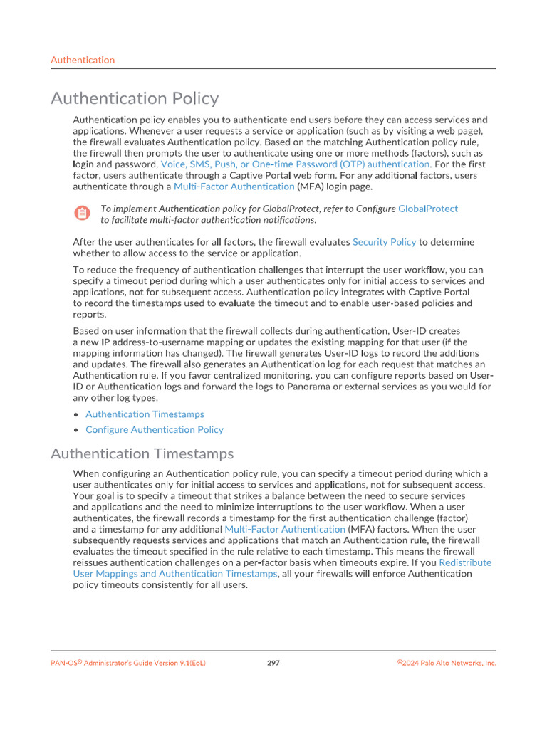 Palo Alto Firewall-Authentication Policy | PDF