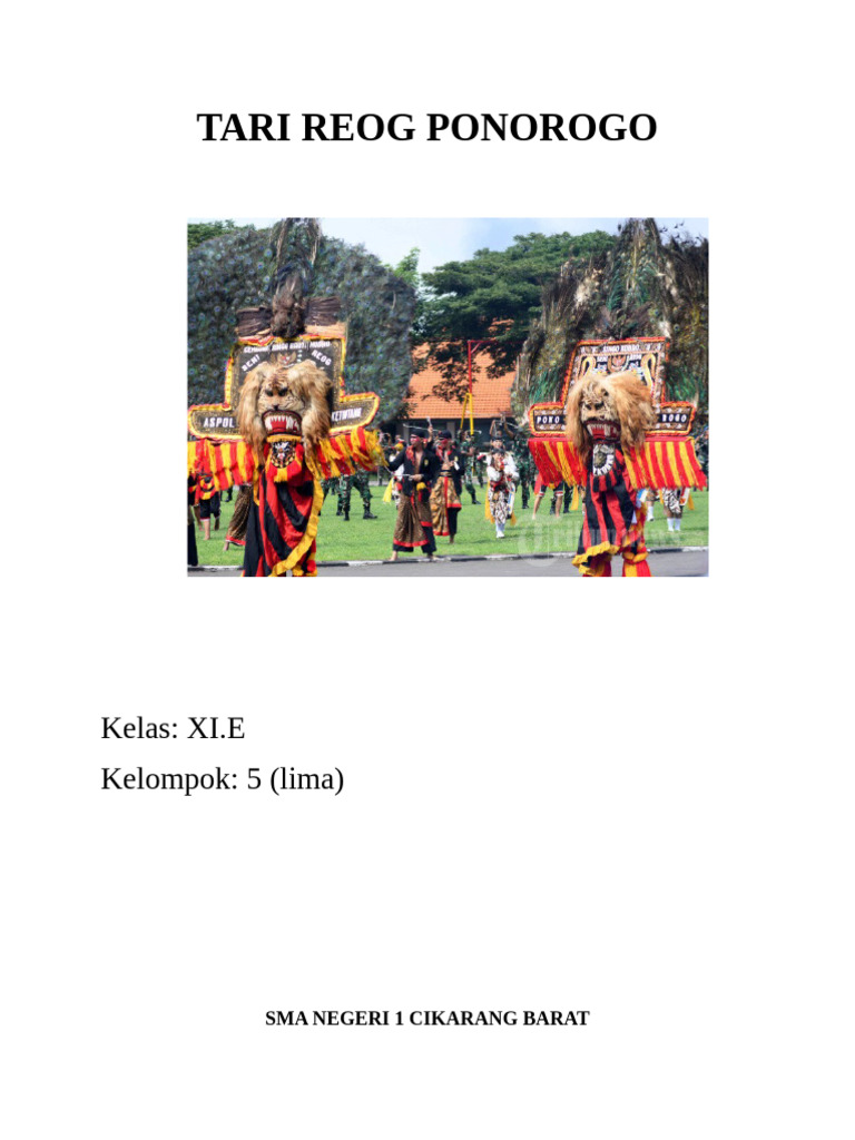 Tari Reog Ponorogo | PDF