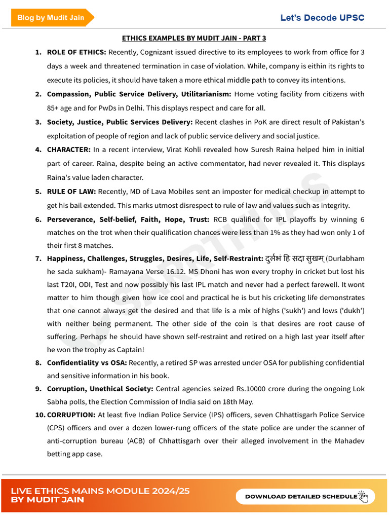 Ethics Examples by Mudit Jain Part 3 Final | PDF