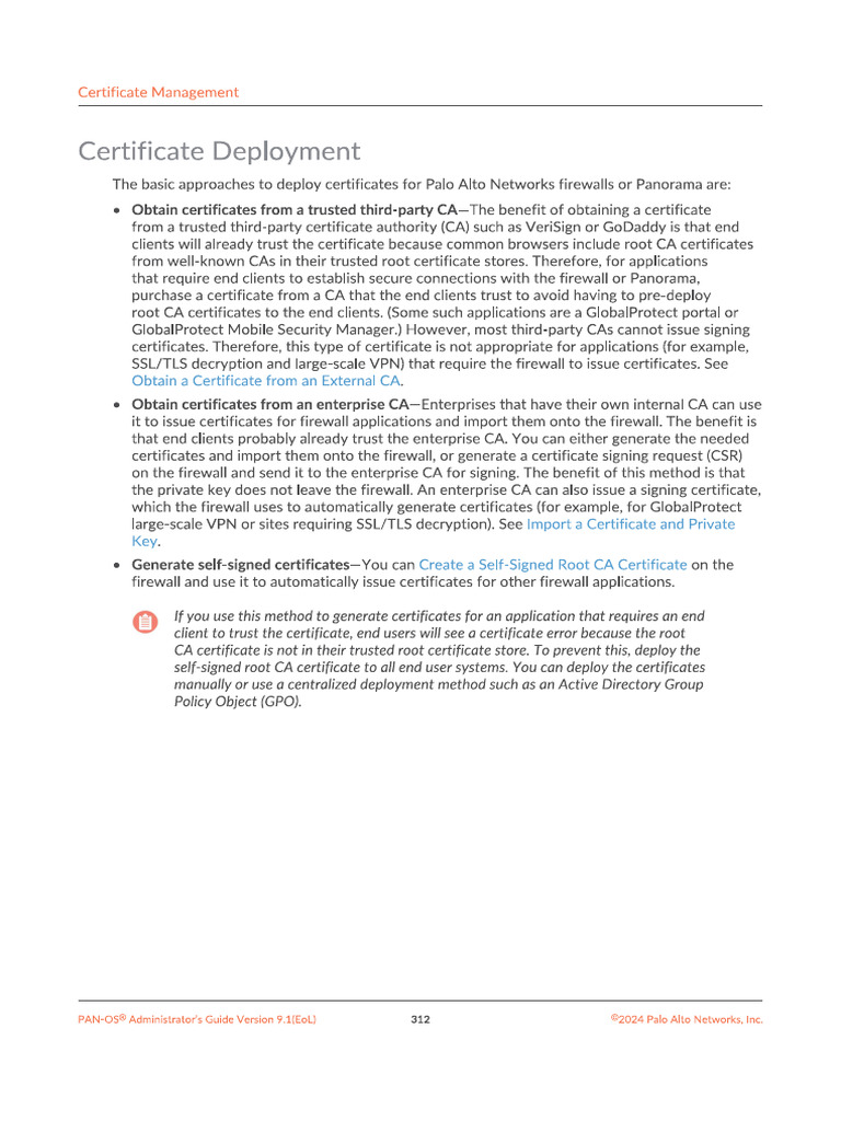 Palo Alto Firewall-Certificate Deployment | PDF