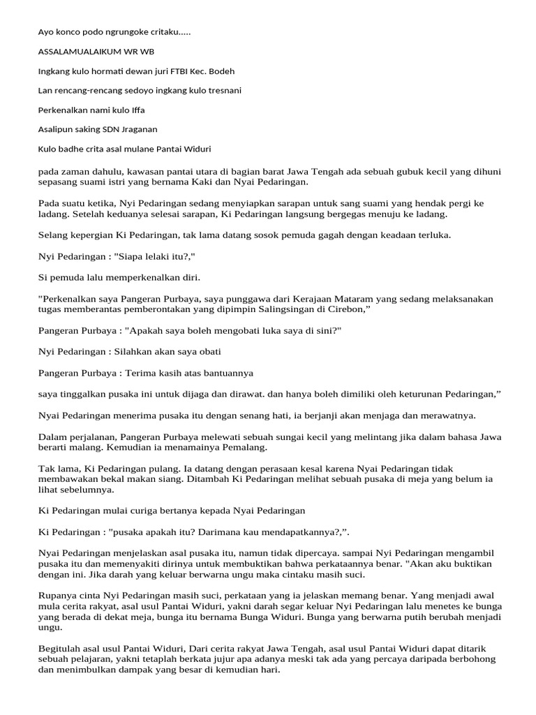 Widuri Kompess Jawa | PDF