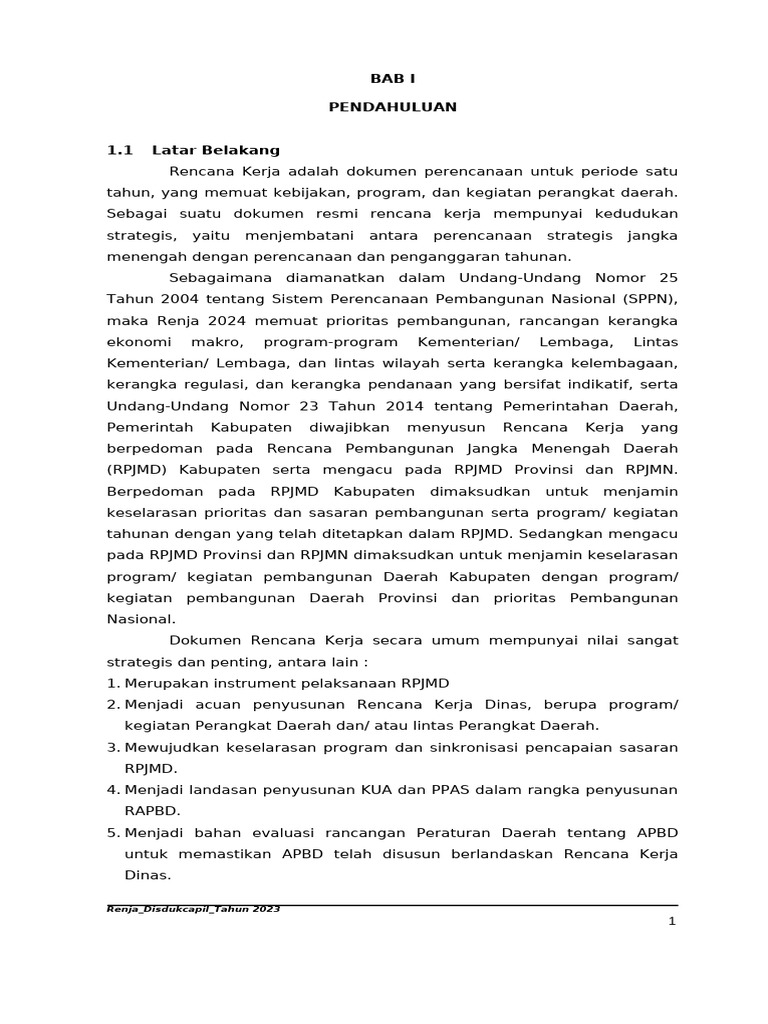 Doc Renja Disdukacpil 2024 | PDF