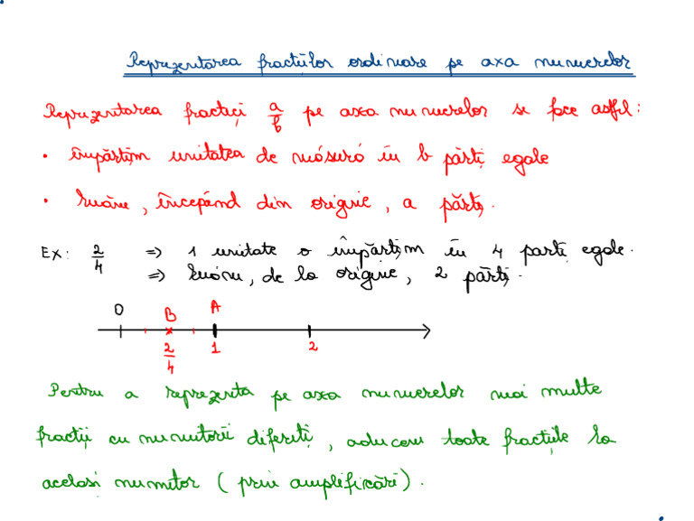 Lectia 3 - Reprezentarea Fractiilor Pe Axa Numerelor Naturale | PDF