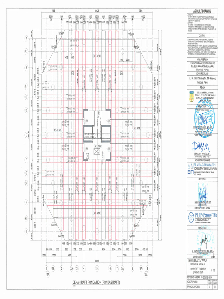 Denah Raft Pondasi | PDF
