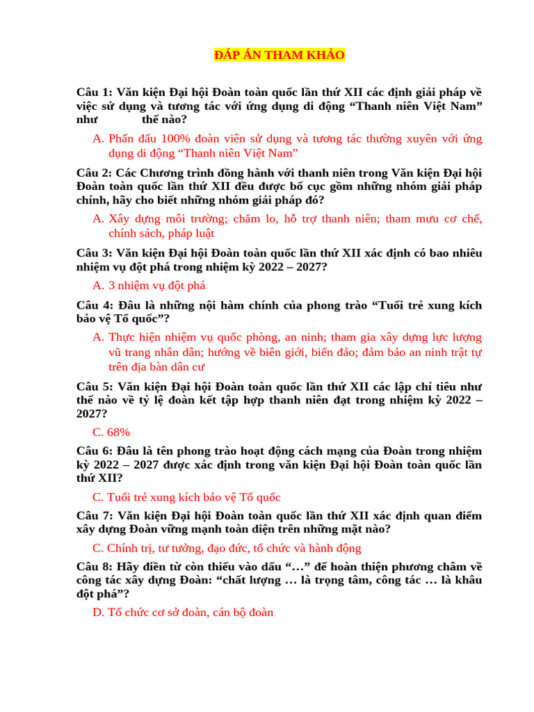 Áp Án Tham KH - o H - C T - P Quán Tri - T NGH - Quy - T | PDF