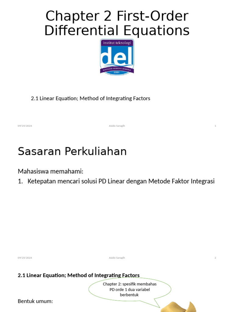 Sarjana 2A Metode Faktor Integrasi | PDF