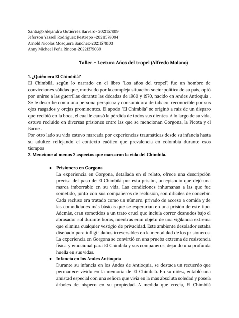 Taller Chimbilá | PDF